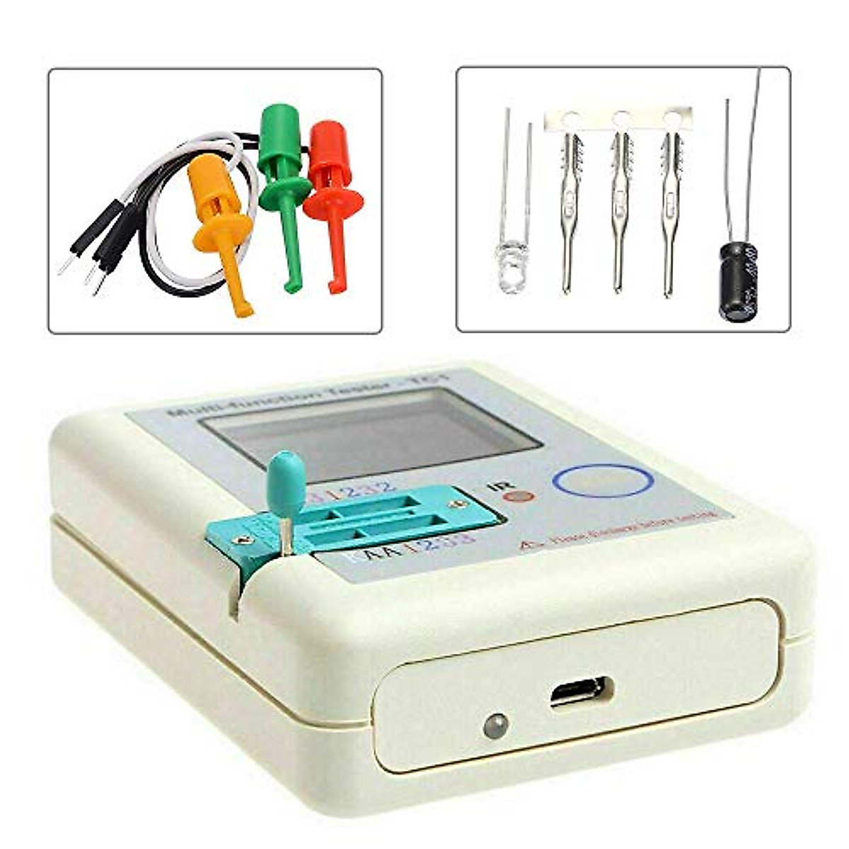 Multi-Function Tester, 3.5 inch Colorful Display Pocketable Multifunctional TFT Backlight Transistor LCR-TC1 Tester for Diode Triode Capacitor Resistor Transistor LCR ESR NPN PNP MOSFET LW21