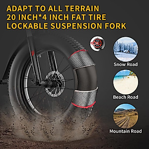 IDOTATA G20pro E-Bike for Adults, 1000W Motor 20" Fat Tire Electric Mountain Bike, Up to 30 MPH Foldable Electric Bicycle with 48V 12.8AH Removable Battery, Professional 7-Speed Gears