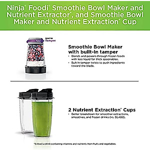 Ninja SS101 Foodi Shakes and Nutrient Extractor Machine* smartTORQUE 4 Preset Auto-iQ, One Base - Multifunction, RENEWED Silver
