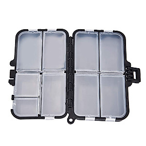 Fishing Tackle Box, Portable Reusable Fishing Hook Storage Case 9 Grids Translucent Cover Two Layer Fishing Tackle Accessories for Hiking, Travel