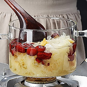 Glass Stew Pot Glass Soup Pot Glass Stew Pot With Lid Kitchen Stockpot Glass Cooking Pot Thickened Stock Pot Large Serving Bowl Salad Basins (1350ml)