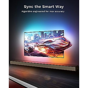 Lytmi TV LED Backlight with HDMI 2.0 Sync Stick Immersive RGBIC Backlight for 56-75 inch TVs Plug and Play Cuttable TV Light Strips Sync TV Lights for Games Music Movies