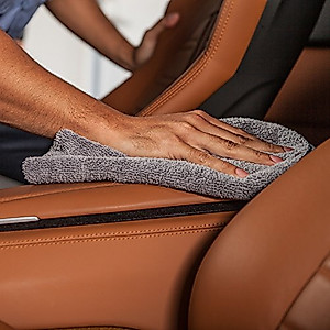 MW Pro Detail Microfiber Car Towels (16"x 24") | 400 GSM | 80/20 Blend | Tagless | Soft Satin Piped Edges | All-Purpose Auto Detailing - Wax, Buff, Polish, Wash, Dry | 3 Pack (Gray)