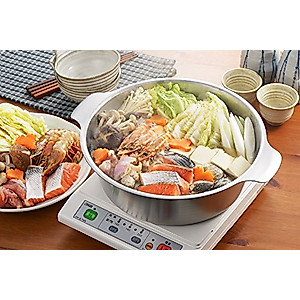 Yoshikawa SJ1678 Luxury Stainless Steel Shabu Pot, 10.2 inches (26 cm)