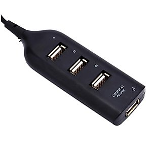 Hub USB 2.0 4-Port Distributor for PC Notebook Computer Notebook Receiver Computer Peripheral Accessories (Black)