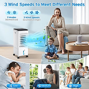 Portable Air Conditioners, 3-IN-1 Windowless Air Conditioner, Evaporative Air Cooler Kitchen Volume AC, Fast Cooling Large Air Conditioner for Room, Remote/3 Speeds/7H Timer/3 Ice Packs