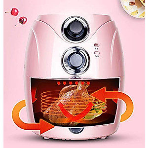 Non Stick Pan Air Fryer Fries Machine Household Small Capacity Fully Automatic Intelligent No Fuel Electric Fryer Oven 2.5L 3.5L Pink 2.5L Every Family