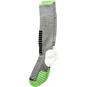 Eurosock Ski Supreme Junior Ski Socks, Gray/Green, 3X-Small