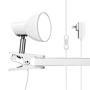 TOPMB LED Clip on lamp,5W Super Bright Reading Light, 330° Rotation Small Lamp with Clamp on Desk/Table/Bed Headboard/Cupboard Home Lighting, Modern and Save Space Illumination Powerful Lamp White