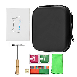 Rainbow Clear Kalimba Thumb Piano Cat Shaped 17 Key Solid Finger Piano Transparent Body Cute Crystal Acrylic Kalimba With Hard Case Gifts for Kids Adult Beginners with Tuning Hammer