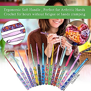 Zlulary 116 PCS Crochet Hooks Sets, Ergonomic Crochet Hooks Kits with Storage Bag and Crochet Needle Accessories, DIY Crochet Needles Kit for Beginners and Experienced Crochet Hook Lovers