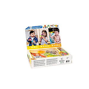 Lalaboom My First Step-by-Step Developmental Sensory 21 Piece Bead Activity Set – Pop, Twist, Mix, Stack, Spin, and Lace — STEM Focus – Dishwasher Safe - Ages 10 Months - BL600,Multicolored