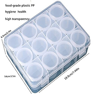 QIANBEIY 12 Grids Clear Plastic Diamond Bead Case Storage Containers Organizer Box with lids DIY Craft Art Jewelry Making Fishing Tackle Nail Small Charm Screw Organizers Box