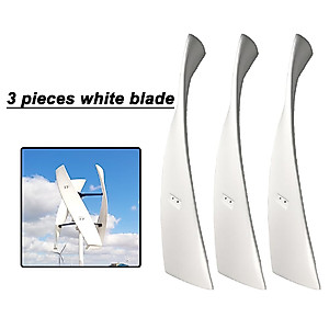 QINGDONGDZA Fiberglass Windmill Blade Vertical Axis Wind Turbine Generator Blades for DIY Wind Power Projects White/Red/Green,White,3 Pieces