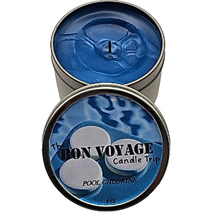 Bon Voyage Pool Chlorine Scented Candles - 4oz Jar Candle - Paraffin Wax Aromatherapy Candles for Home & Gifts for Family and Friends