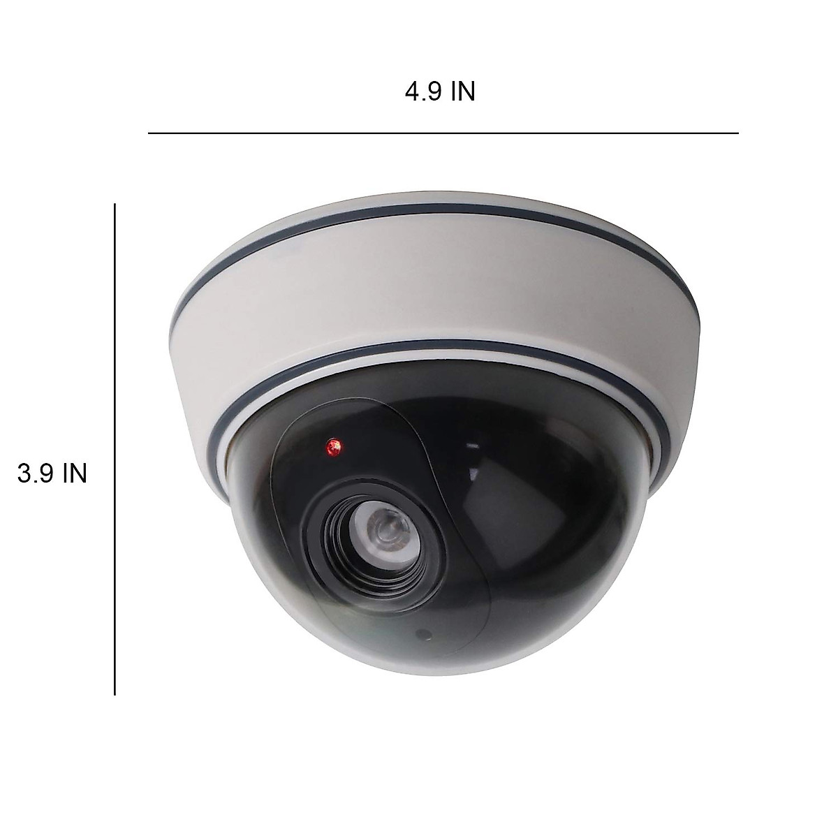 Lebote (4 Pack) Fake Dummy Security Camera CCTV Dome Camera with Flashing Red LED Light Dummy Surveillance Camera Outdoor Indoor Use for Home Security