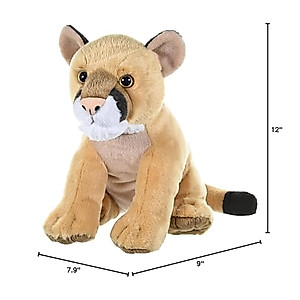Wild Republic Mountain Lion Plush, Stuffed Animal, Plush Toy, Gifts for Kids, Cuddlekins 12 Inches