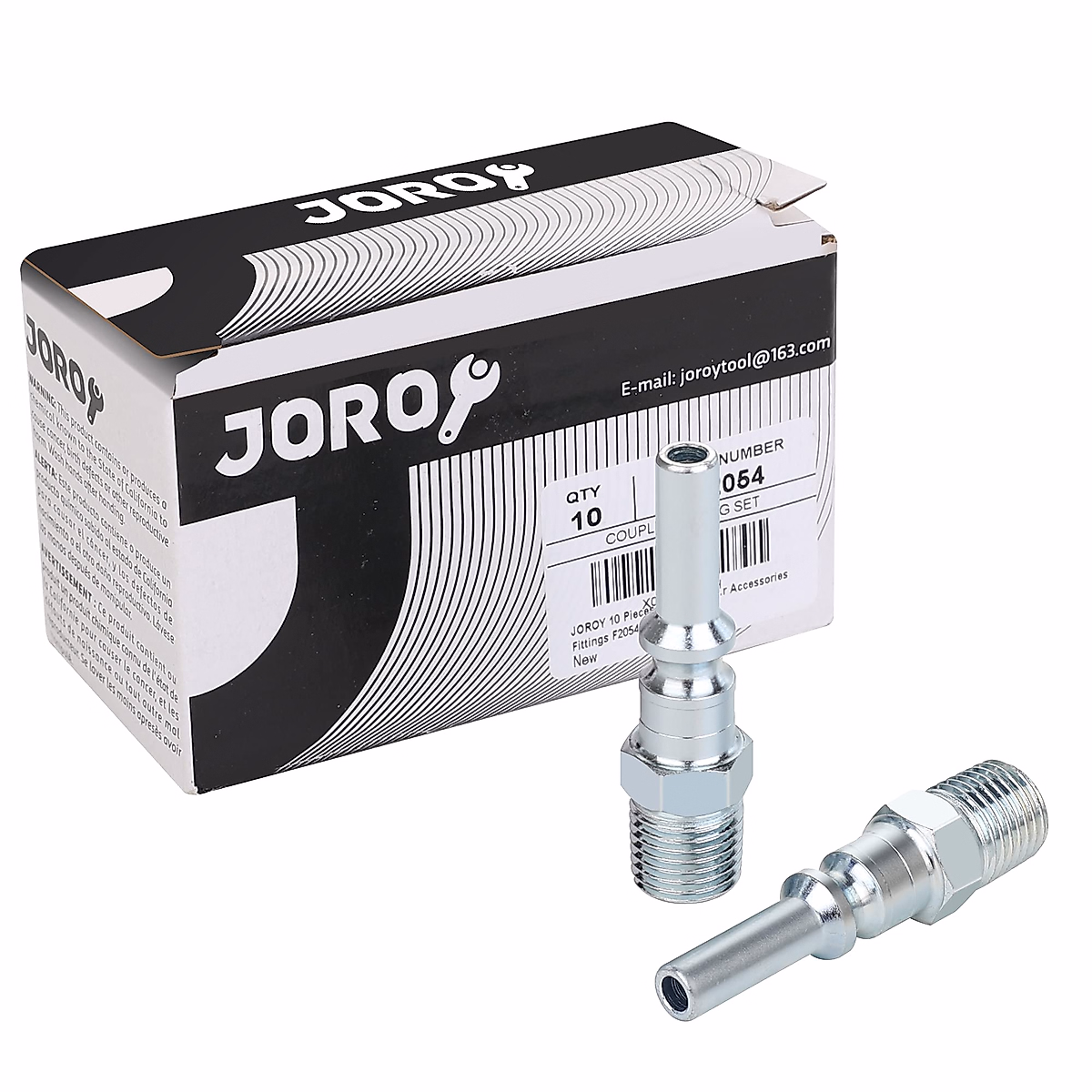 JOROY Lincoln L-style Air Hose Fittings, 1/4 Inch Flow Size, 1/4 Inch Male Threads Size, Steel Material, 300PSI, 10 Pieces Air Compressor Accessories Fittings