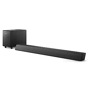 PHILIPS B5305 2.1 Soundbar Speaker with Wireless Subwoofer, Remote Control, Bluetooth Streaming and HDMI ARC (TAB5305) (Renewed)