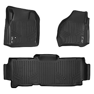 MAXLINER Custom Fit Floor Mats 2 Row Liner Set Black Compatible with 1999-2007 Ford F-250 / F-350 Super Duty SuperCab