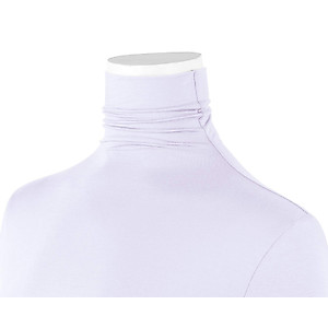 Womens Long Sleeve Turtleneck Lightweight Pullover Slim Shirt Top White Medium