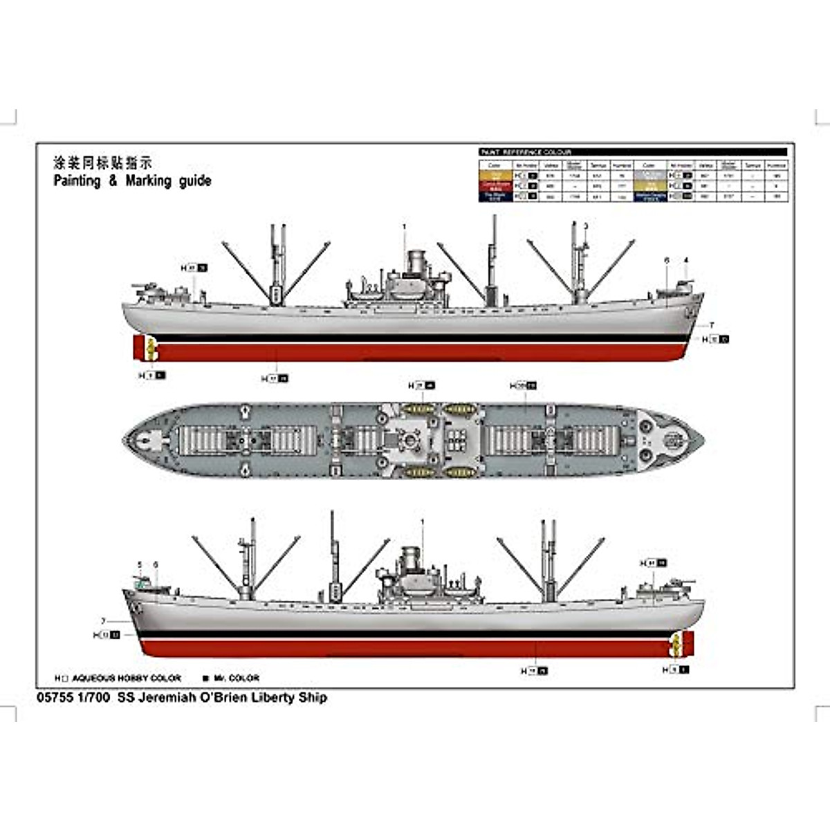 Trumpeter 1/700 USS SS Jeremiah O'Brien WWII Liberty Ship Model Kit