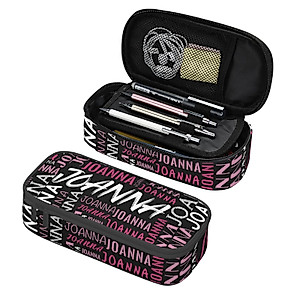 Custom Pencil Case with Name, Personalized Stationery Organizer Pencil Pouch Add Your Own Name, Customized Zipper Pencil Box Gifts for Teen Boys Girls Students School (Black Pink)