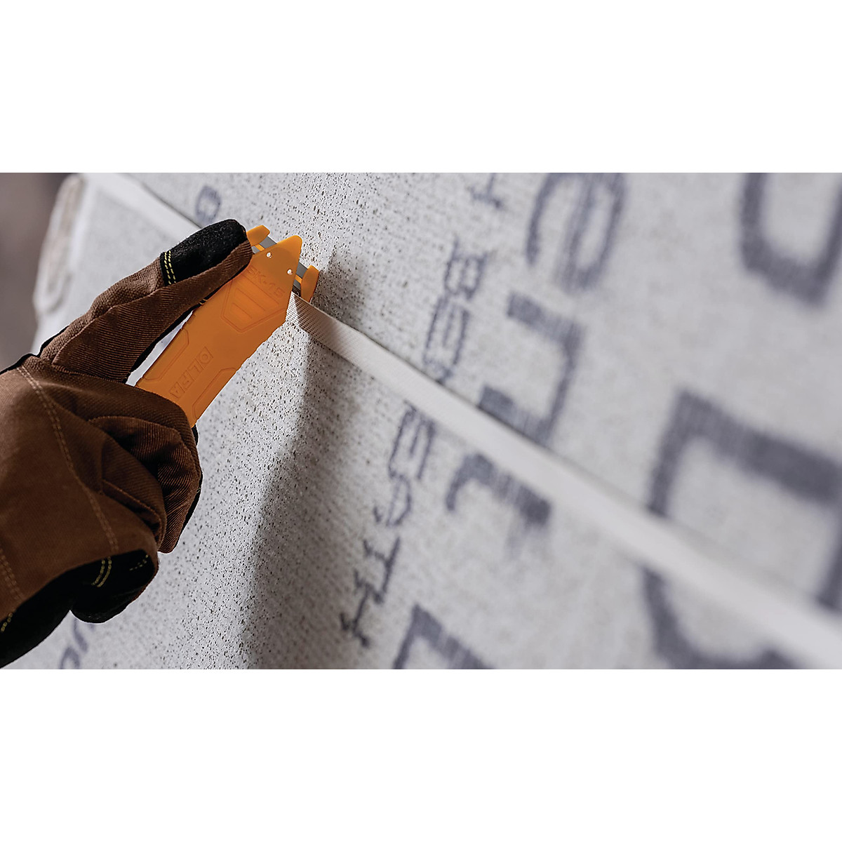 OLFA Disposable Concealed Blade Safety Knife, 10 Knives (SK-15/10) - Disposable Multi-Purpose Safety Box Cutter w/Concealed Blade, Tape Splitter, & Non-Slip Ergonomic Handle (10 Pack)