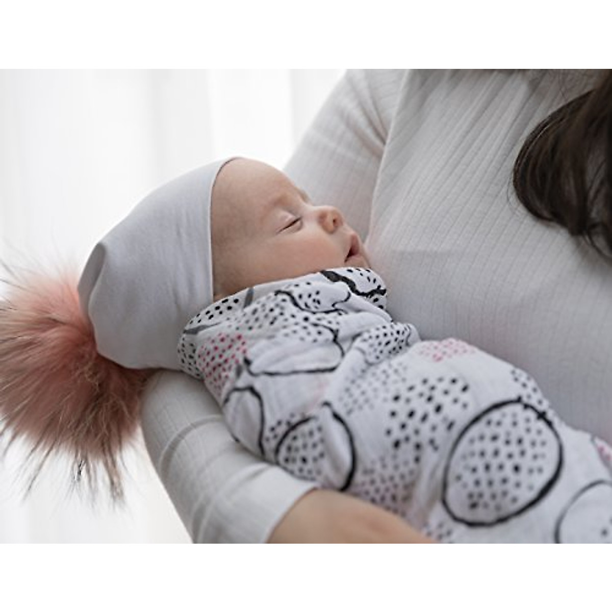 Muslin Swaddle Blanket 100% Soft Muslin Cotton 3 Pack 47"x 47" (Hot Pink)