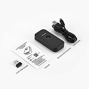 Eyoyo Mini Bluetooth 2D Barcode Scanner, 3-in-1 USB Wired/2.4G Wireless/Bluetooth Bar Code Reader Portable 1D QR Image Scanner PDF417 Data Matrix Code for iPad, iPhone, Android, Tablets or Computer PC