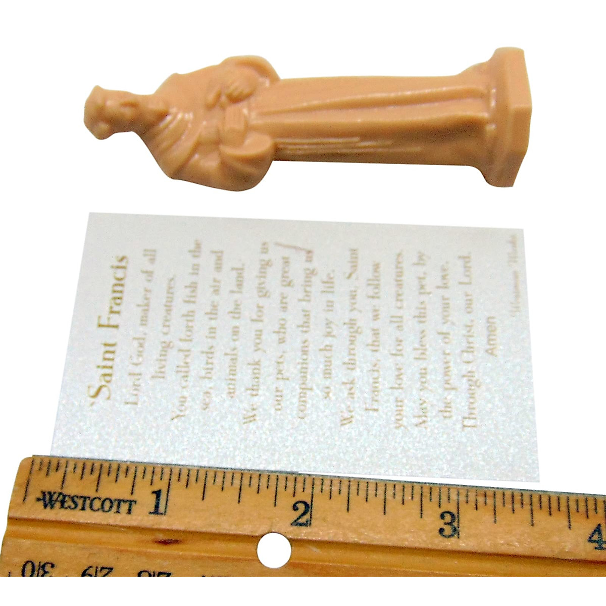 Westmon Works St Francis Pet Prayer Set Holy Card Patron Saint Novena Prayer with Plastic Saint Statue for Dog and Cat Owners