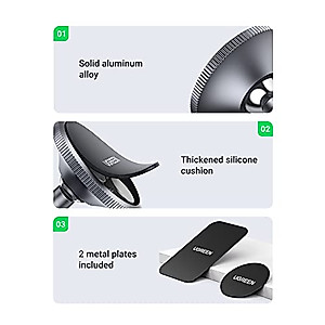 UGREEN Magnetic Car Phone Holder for Dashboard Cell Phone Mount Magnet Holder Adjustable Compatible with iPhone 14 13 Pro Max, iPhone 12 11 Plus SE XS XR 8 7, Samsung Galaxy S22, Google Pixel