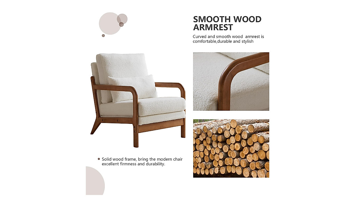 Hommoo Mid Century Accent Chair - Cozy & Stylish