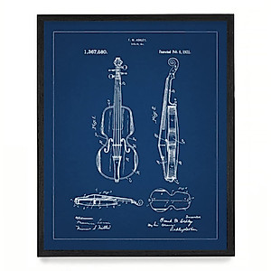 Wunderkammer Studio - Violin Patent Poster Print - Music Wall Art - Home Décor - Violin Gift - 16 x 20 Unframed Art Print