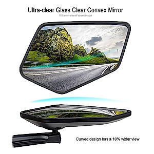 DRCKHROS Handlebar Bike Mirror E-bikes Mirrors Safe Clear Glass Mirrors, Anti-Shake 360° Rotatable High-Definition Shockproof Explosion-Proof Wide-angle Bicycle Rear View Mirror …