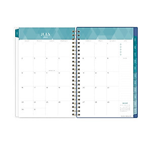 2023-2024 Blue Sky™ Inkwell Press Whirlwind Frosted Polypropylene Horizontal Weekly/Monthly Flex Academic Planning Calendar, 5" x 8", July 2023 to June 2024, 144271