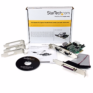 StarTech.com 2S1P Native PCI Express Parallel Serial Combo Card with 16550 UART - PCIe 2x Serial 1x Parallel RS232 Adapter Card , TAA (PEX2S5531P)