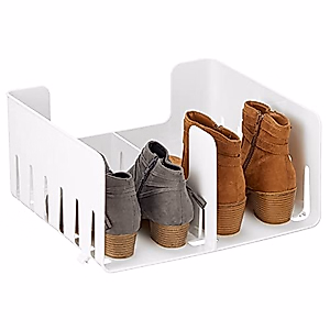 mDesign Stackable Shoe Storage Organizer for Organizing Men's and Women's Shoes Inside Closet - Holds Booties, Pumps, Sandals, Wedges, Flats, Heels - Each Holds 2 Pairs - 6 Pack - White