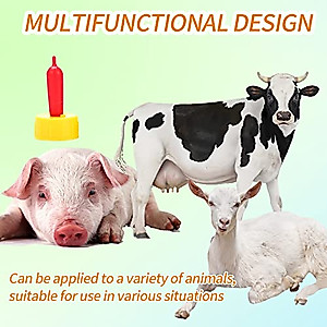 8 Pack Goat Nipple Bottles - Nipple for Feeding Goats - Soft Rubber Pacifier for Nursing Lambs and Goat Kids - Essential Supplies for Feeding Goats - The Miracle Nipple Bottle Pops Included