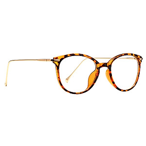 COASION Vintage Round Clear Glasses Non-Prescription Eyeglasses Frames for Women Men (Tortoise/Gold)
