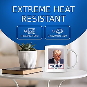 Bliss Monkey Co. Trump Make America Great Again Coffee Mug - Trump Mugshot - 11 Ounce Coffee Mug - Premium White Coffee Mug