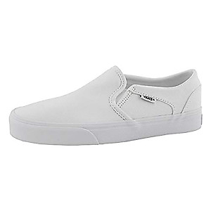 Vans Women's Asher Low Slip On Sneaker Wht/Wht 6 Medium US
