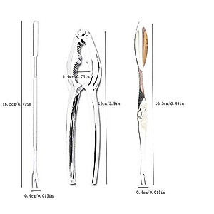 Crab Cracker Tool 8Pcs Stainless Steel Seafood Crackers Forks Nut Cracker Set Lobster Crackers Crab Leg Picks and Forks Seafood Tools Set (Style Two)