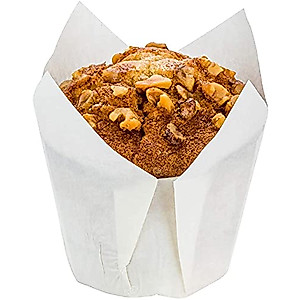 Leqi Baking Cups 100 Count Natural Cupcake Muffin Paper Liners Grease-Proof Wrappers for Wedding Birthday Christmas Party Baby Shower Anniversaries All Festivals (White)