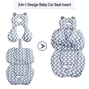 vocheer Head and Body Support Pillow with Neck Support for Baby Car Seat and Strollers, Cloud