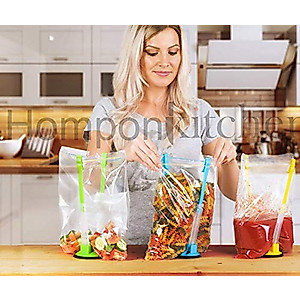Hompon Baggy Rack Holder For Freezer Bag Holder Stand/Ziplock Bag Holder Stand/Meal Planning/Prep Bag Holders For Filling,6 Pack/6pcs