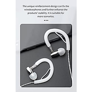 Keephifi Earphone Round Reinforced Headphones Sports Ear Hook Used for Headphones and Headsets with Straight Cable, Earhook Cable, or Mask (Bla*5)