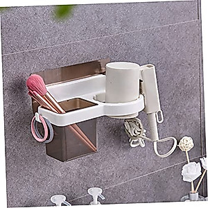 Cabilock Shelf Bracket 2pcs Accessories Hair Wall Styling Mount Bathroom Washroomwhite Free Product for Organizer Holder Tool Shelf Care Stand Bath Dryer Punch Supplies Mounted Storage Shelf Brackets