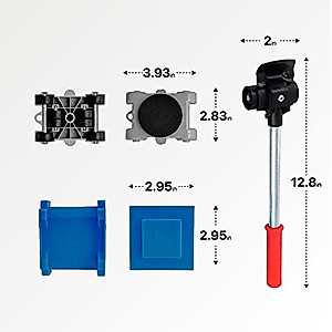 Heavy Duty Furniture Lifter - 4 Set Sliders with 8 Wheel Each for Easy Moving - Load Capacity up to 900lbs - Appliance Mover Dolly with Adjustable Height