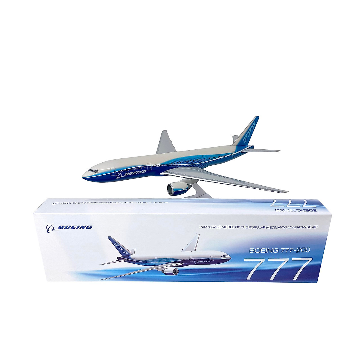 Flight Miniatures Boeing Demo (04-Cur) 777-200 1:200 Scale - Plastic Snap-Fit Model Airplane - Collectible Replica of Boeing Aircraft Part #ABO-77720H-029